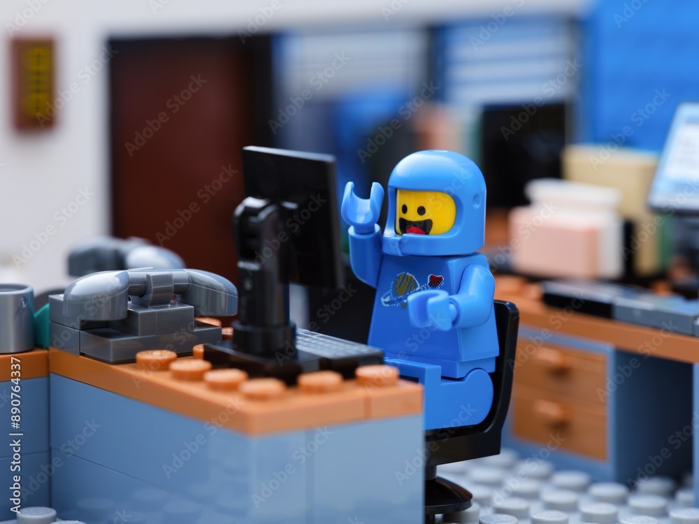 Tambov, Russian Federation - July 11, 2024 Lego Benny astronaut ...