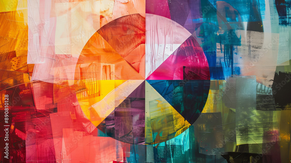 A color wheel and color swatches demonstrating different color schemes ...