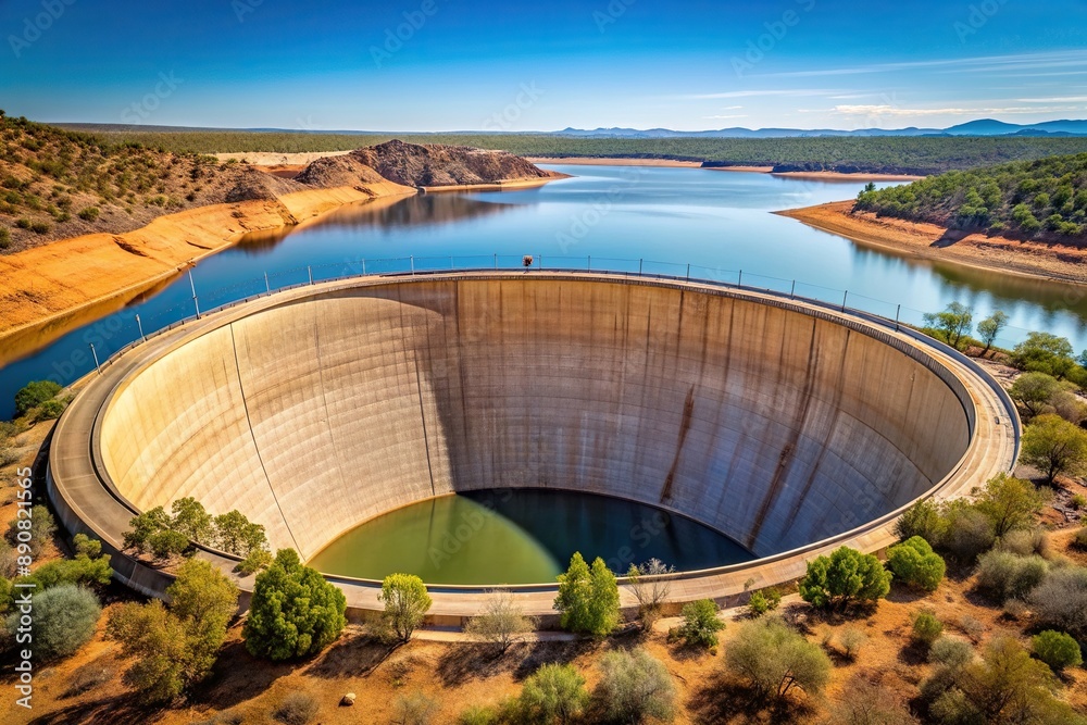 Water storage dam in the Australian outback, water storage, rural, dam ...