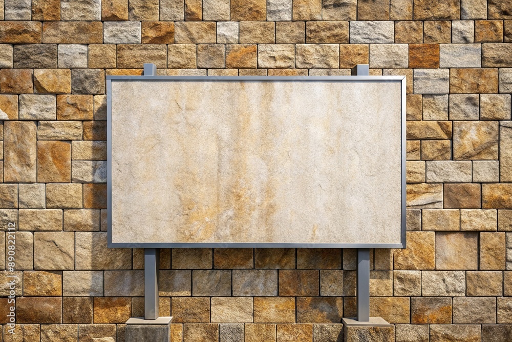 Textured stone slab billboard backdrop for advertising, texture ...