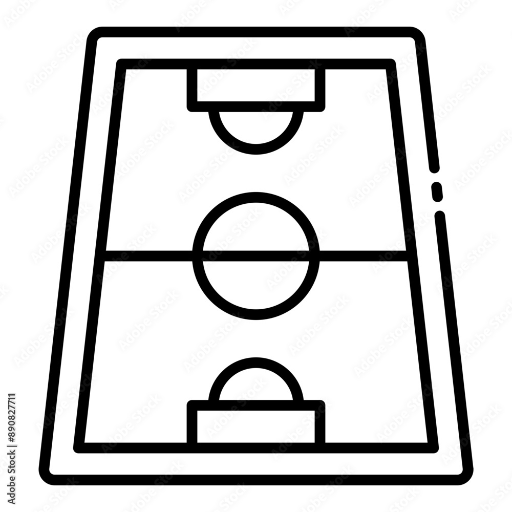 Icon of a football field, showing the pitch and markings. Stock Vector ...