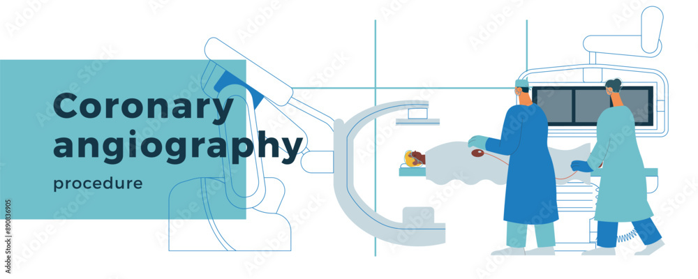 Coronary Angiography Procedure. Medical Equipment. Doctor and Nurse ...