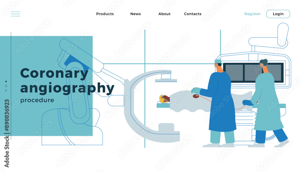 Coronary Angiography Procedure. Medical Equipment. Doctor and Nurse ...