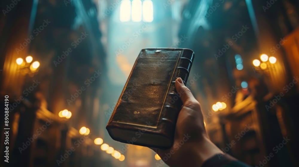 Christian background and worship and evangelism concept with church ...