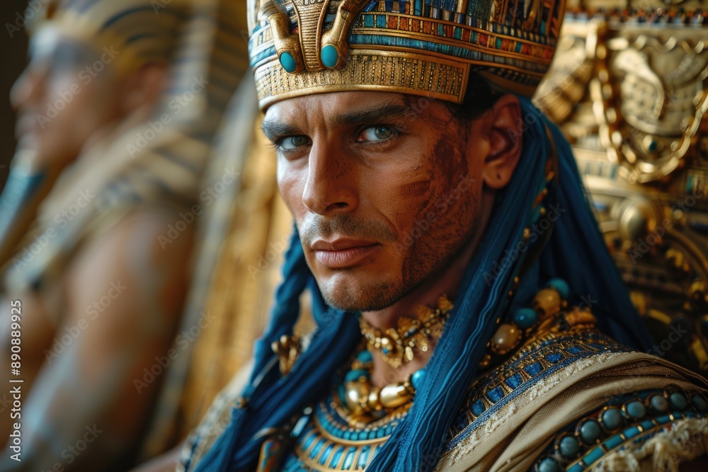 Timeless royalty: egyptian pharaoh portrait, depicting the commanding ...