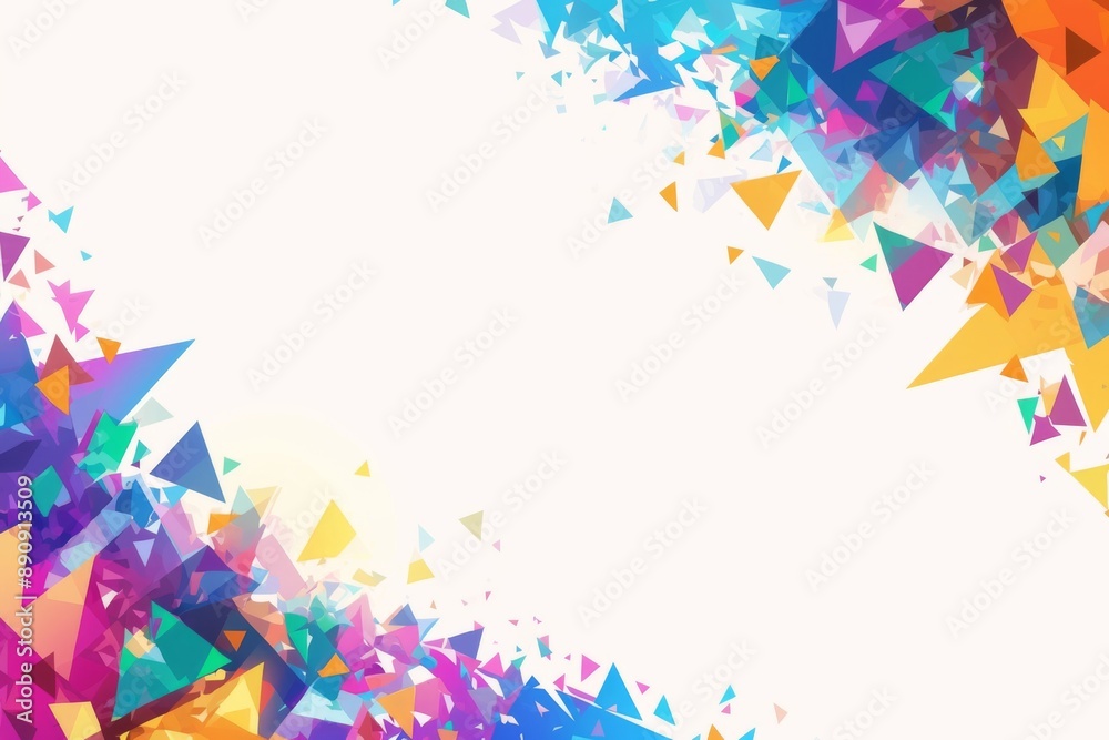 Vector colorful triangle frame border background with large copy space ...