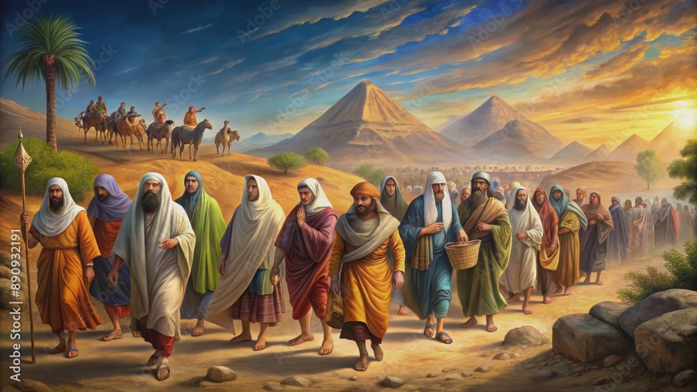 of the Israelites journeying out of Egypt led by Moses , Exodus ...