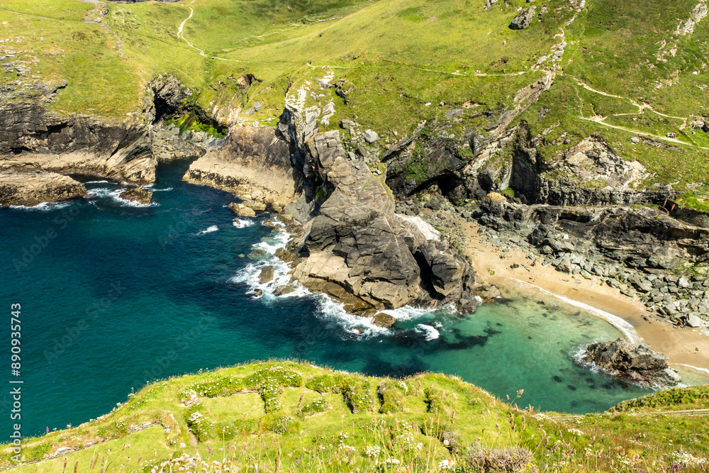 Tintagel Haven also known as Castle Cove is a small beach on the north ...