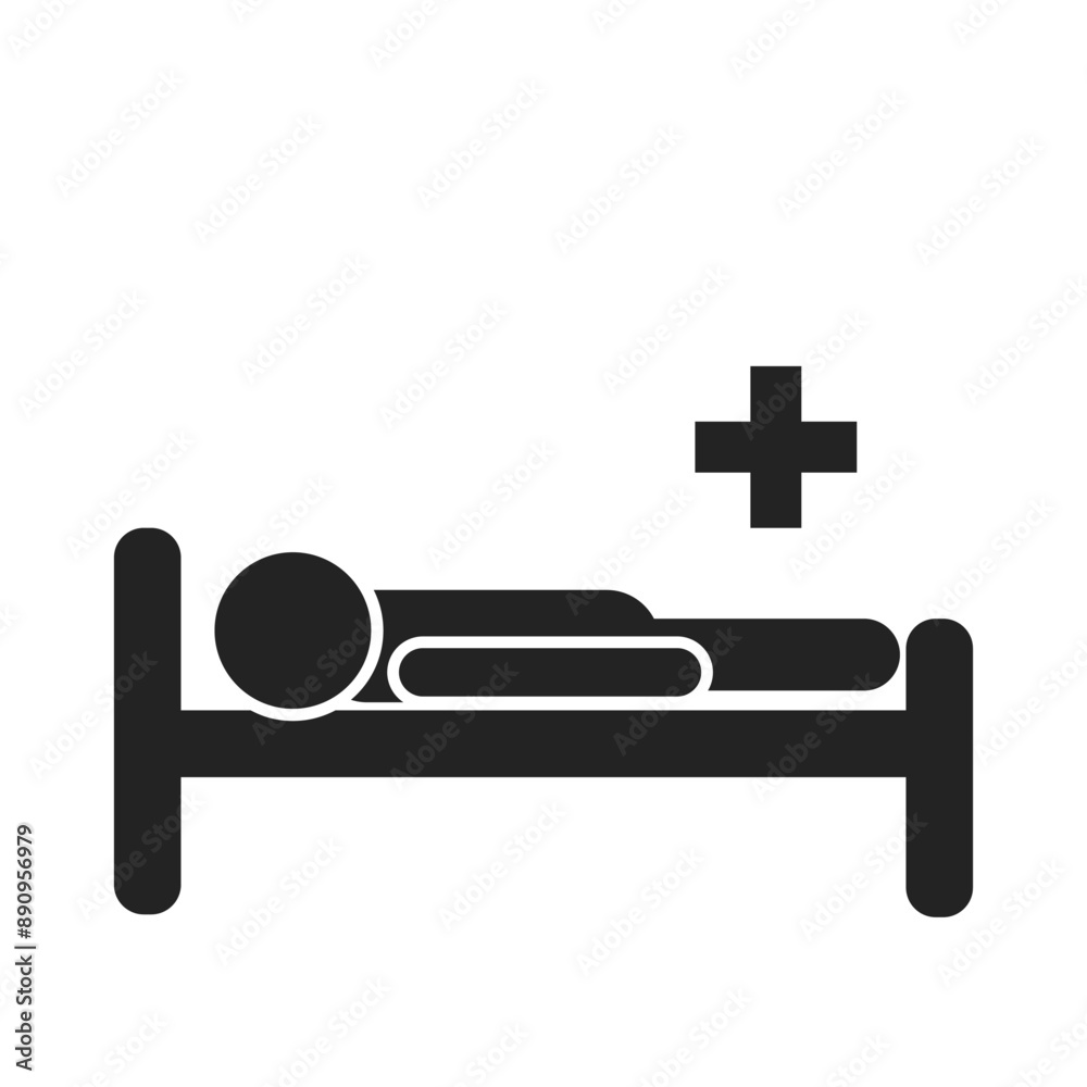 Isolated pictogram icon of health center, hospital, clinic with medic ...