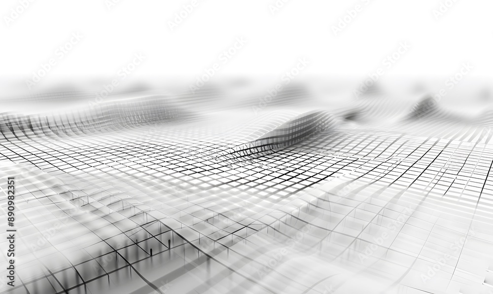 Grid-like pattern of lines and squares in white and gray gradients ...