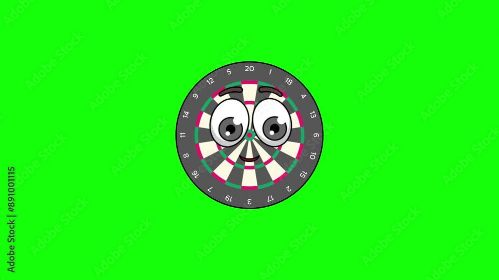dart board cartoon character with a saluting face, emoji emoticon ...