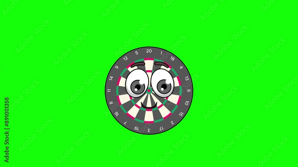 dart board cartoon with a smiling face with heart eyes, emoji emoticon ...