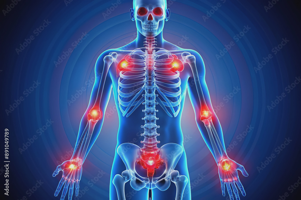 arthritis pain points diagram flowchart joint pain workflow blue ...