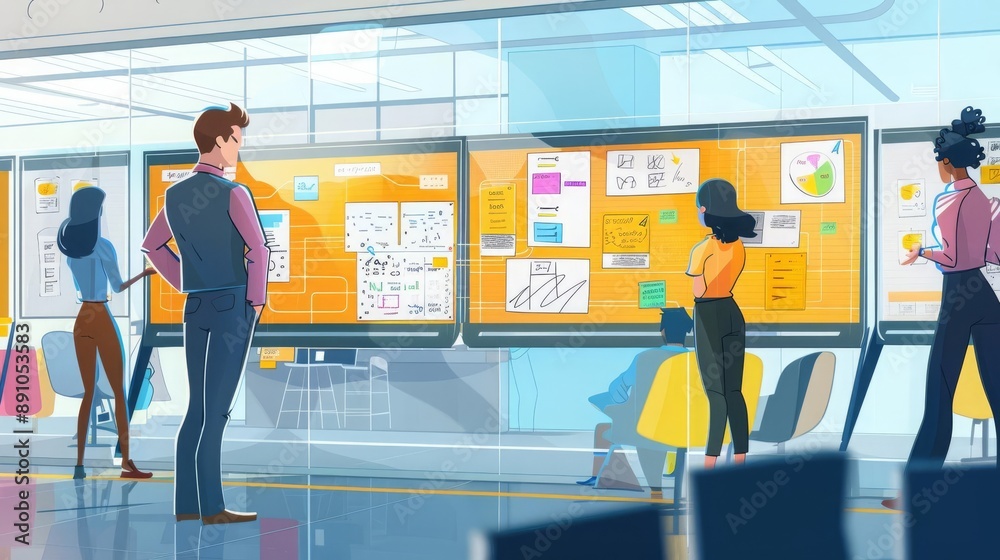 Business Visual Management Agile Boards An agile board with user ...