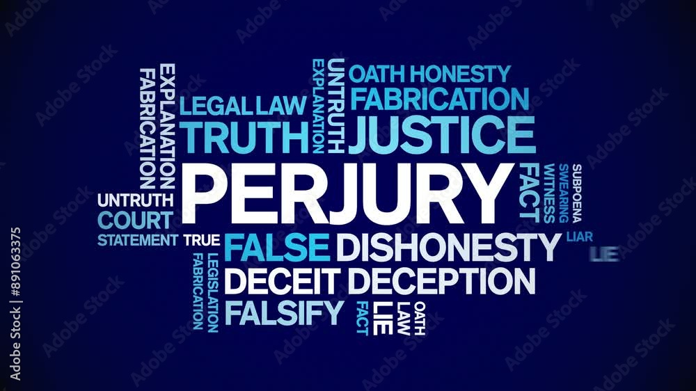 Perjury animated word cloud;text design animation tag kinetic ...