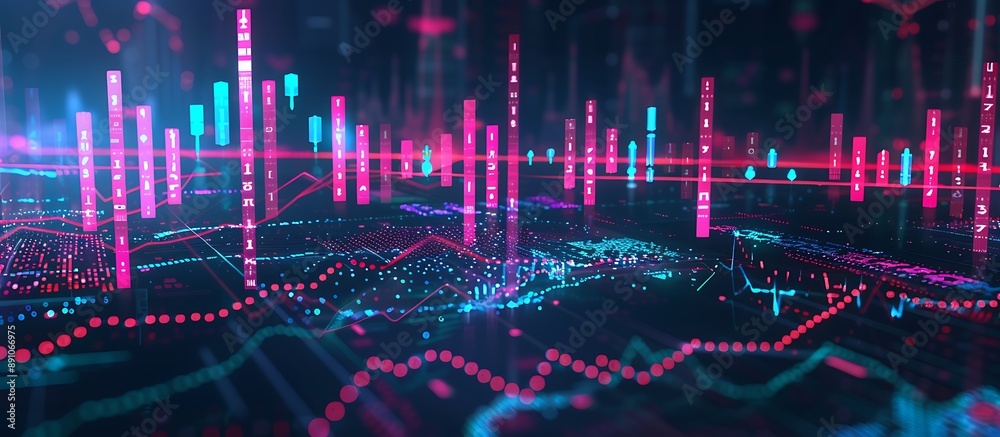 Abstract digital wallpaper showcasing a stock market background with ...