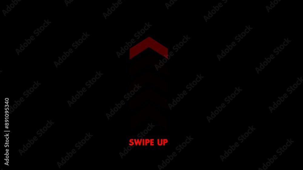 Swipe up Arrows Navigation Motion Graphics Animation Alpha Channel Transparent Background. 4K ...