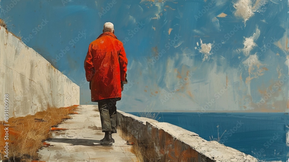 Fantasy depiction of a wise wizard captain explorer with mystical ...