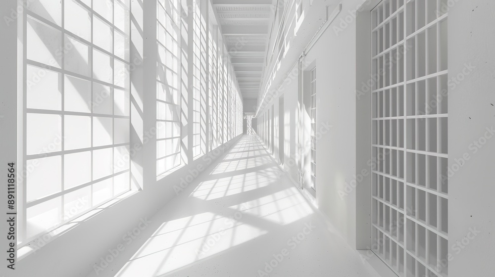 Cell Railing on a Blank White Background, Featuring Simple and Clear ...