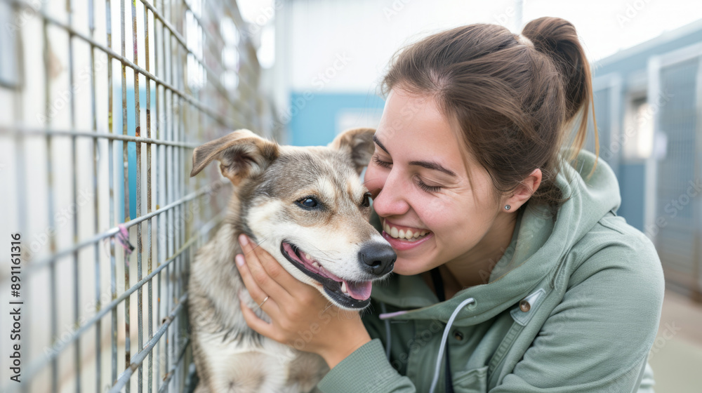 Heartwarming moment of woman adopting new dog from animal shelter ...