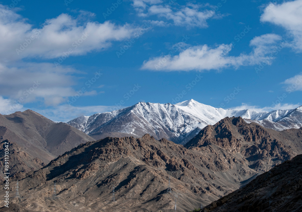 Khardungla region of Leh Ladakh, high Himalaya mountain ranges. he pass ...