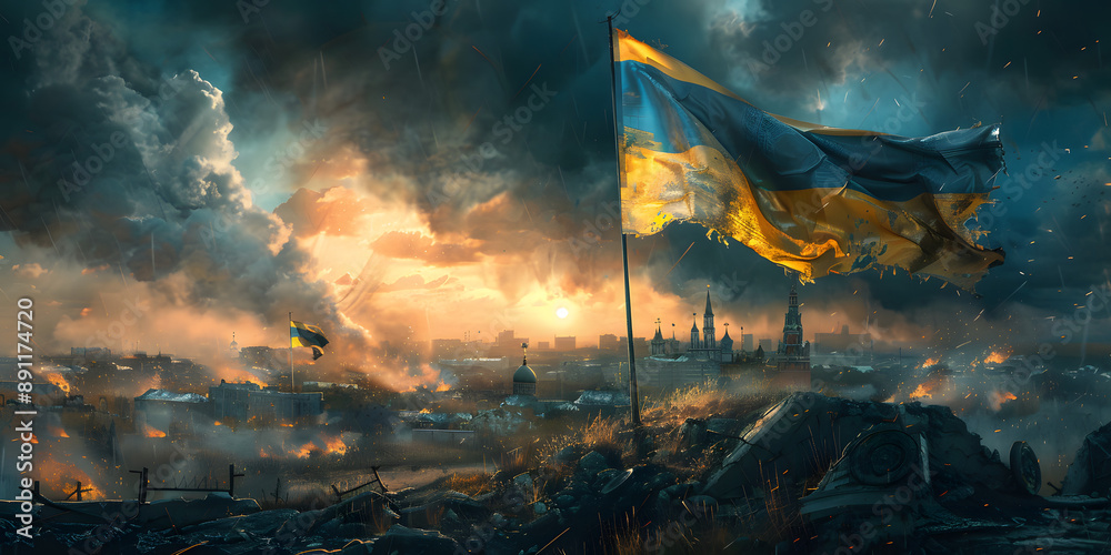 Ukrainian tragedy, peace crisis and sad geopolitical conflict, war ...