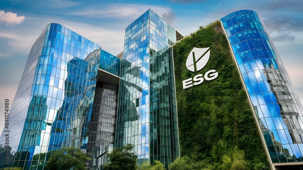 ESG, Environmental social governance, architectural photo of a modern ...