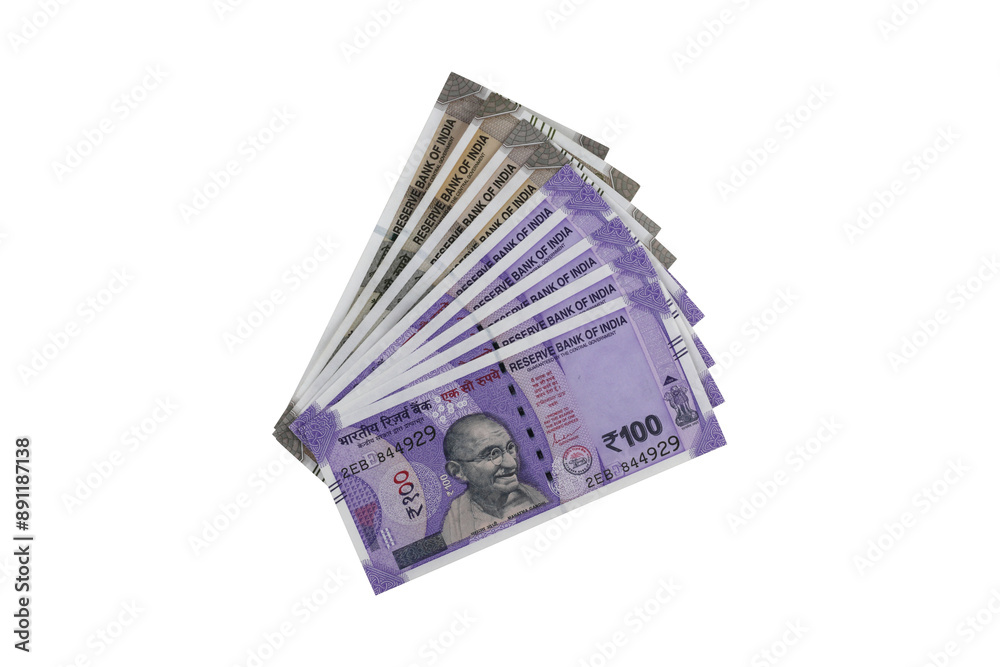 Indian currency notes, 100 Rupees notes Stock Photo | Adobe Stock