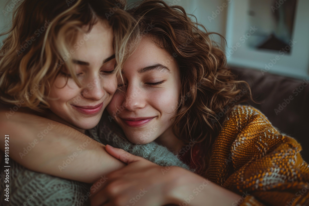 22. Friends hugging each other tightly, expressing love and connection ...