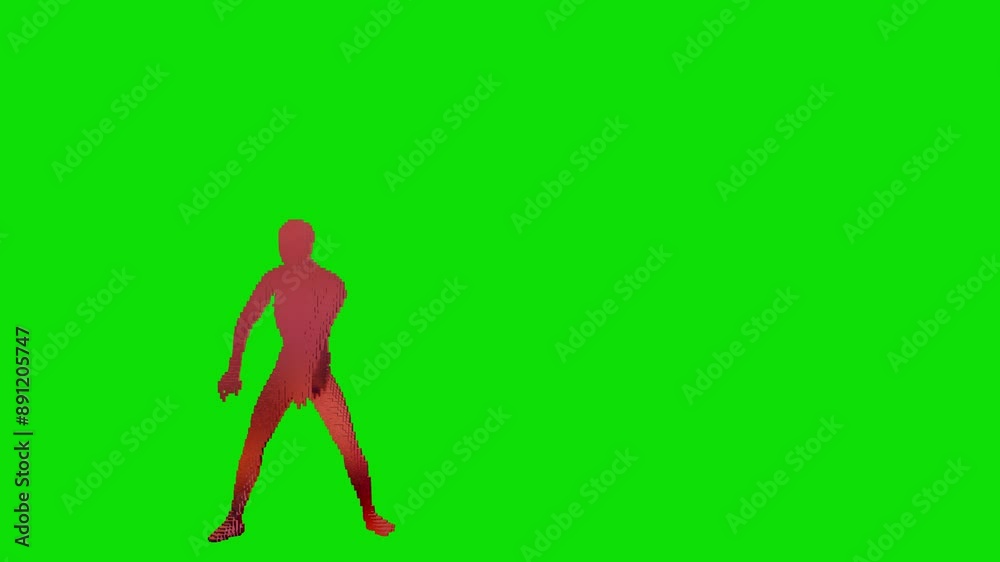 dancing pixel character. 3d animation of a pixel character dancing like ...