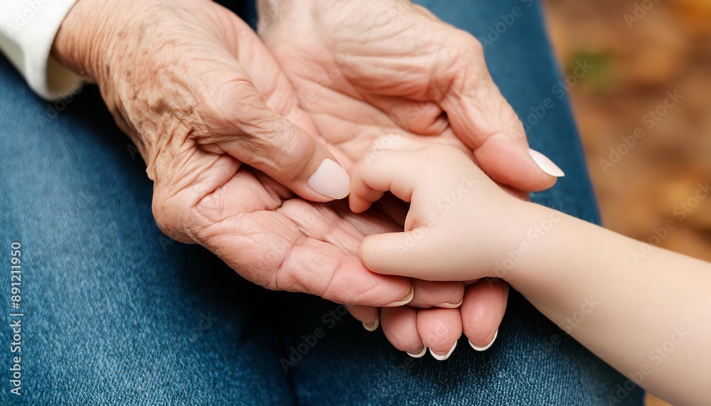 Elderly hand holding Young Toddler Hand - Difference between ...