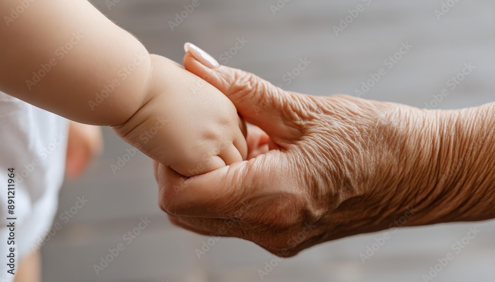 Elderly hand holding Young Toddler Hand - Difference between ...
