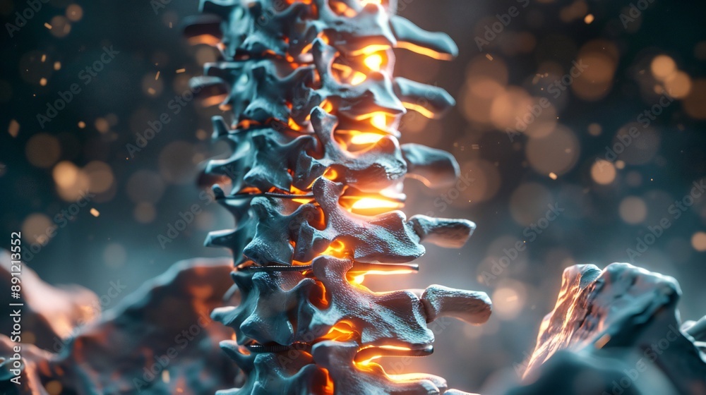 3D visualization of the human spine with a traumatic vertebral fracture ...