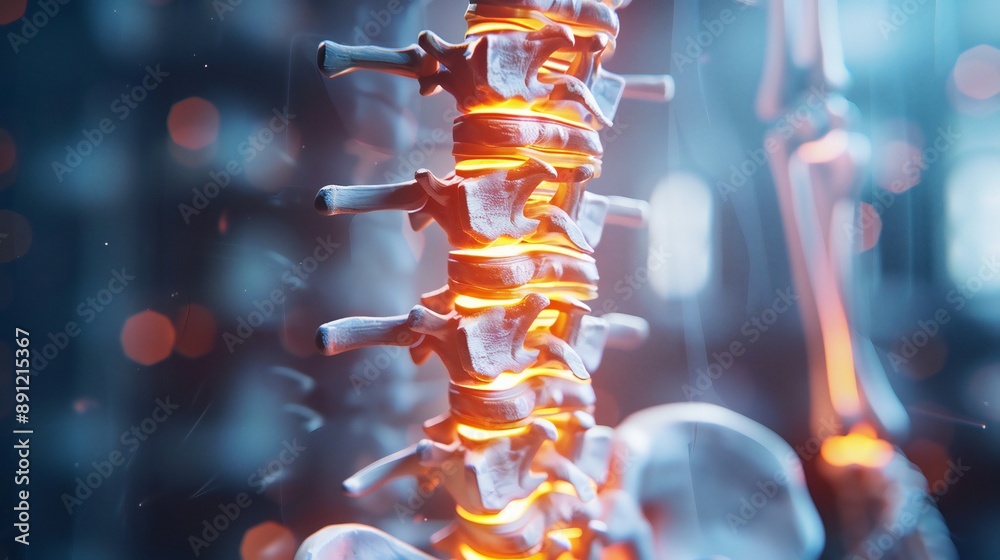 Diagram showing pain in the spinal column due to vertebral fractures ...