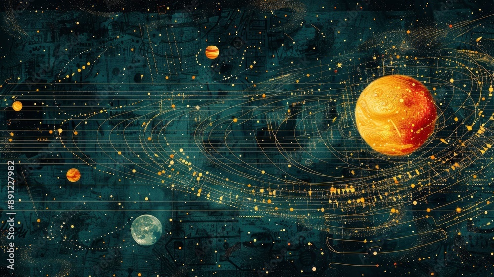 A creative depiction of coding languages as different planets in a ...