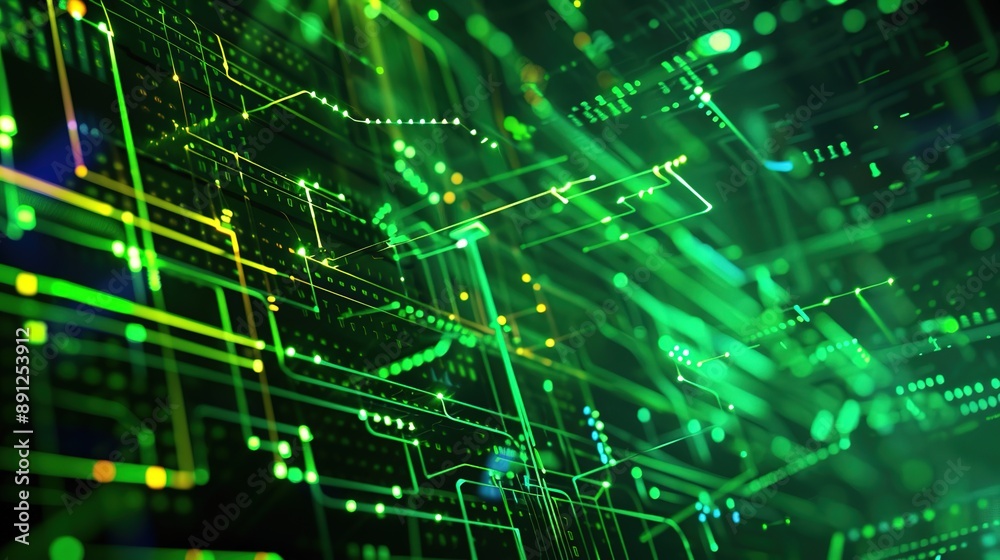 Diagrams with Data in Neon Green Color, Featuring Modern Visuals and ...