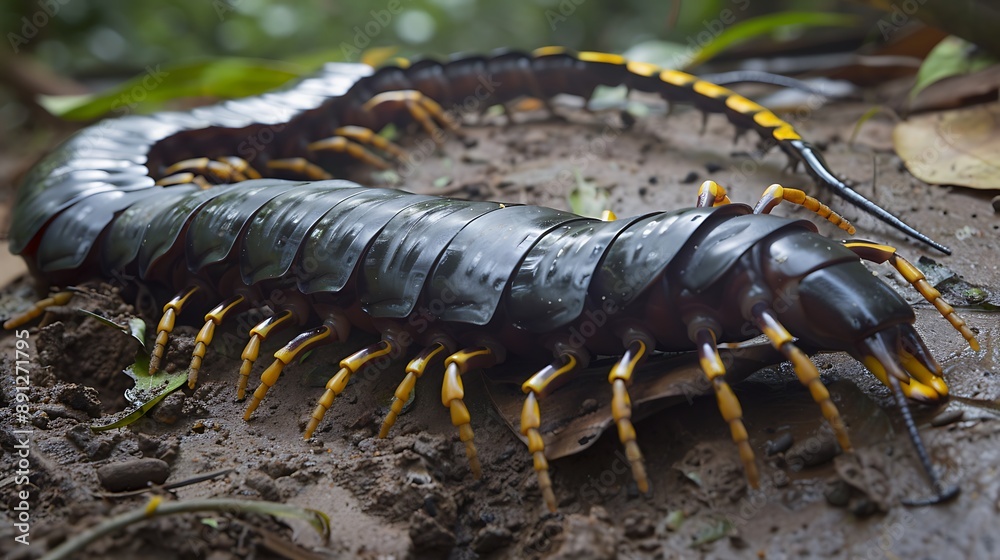 Peruvian Giant Yellowleg Centipede Scolopendra gigantea crawling in the ...