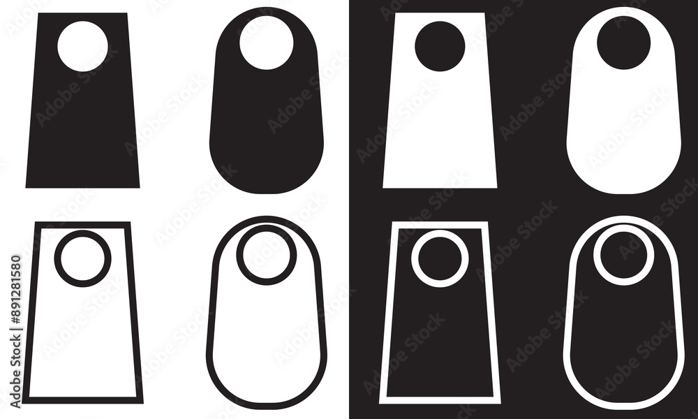 Set of Cow Tags icons. Ear tag signs beefs symbols. Ear tags for cattle ...