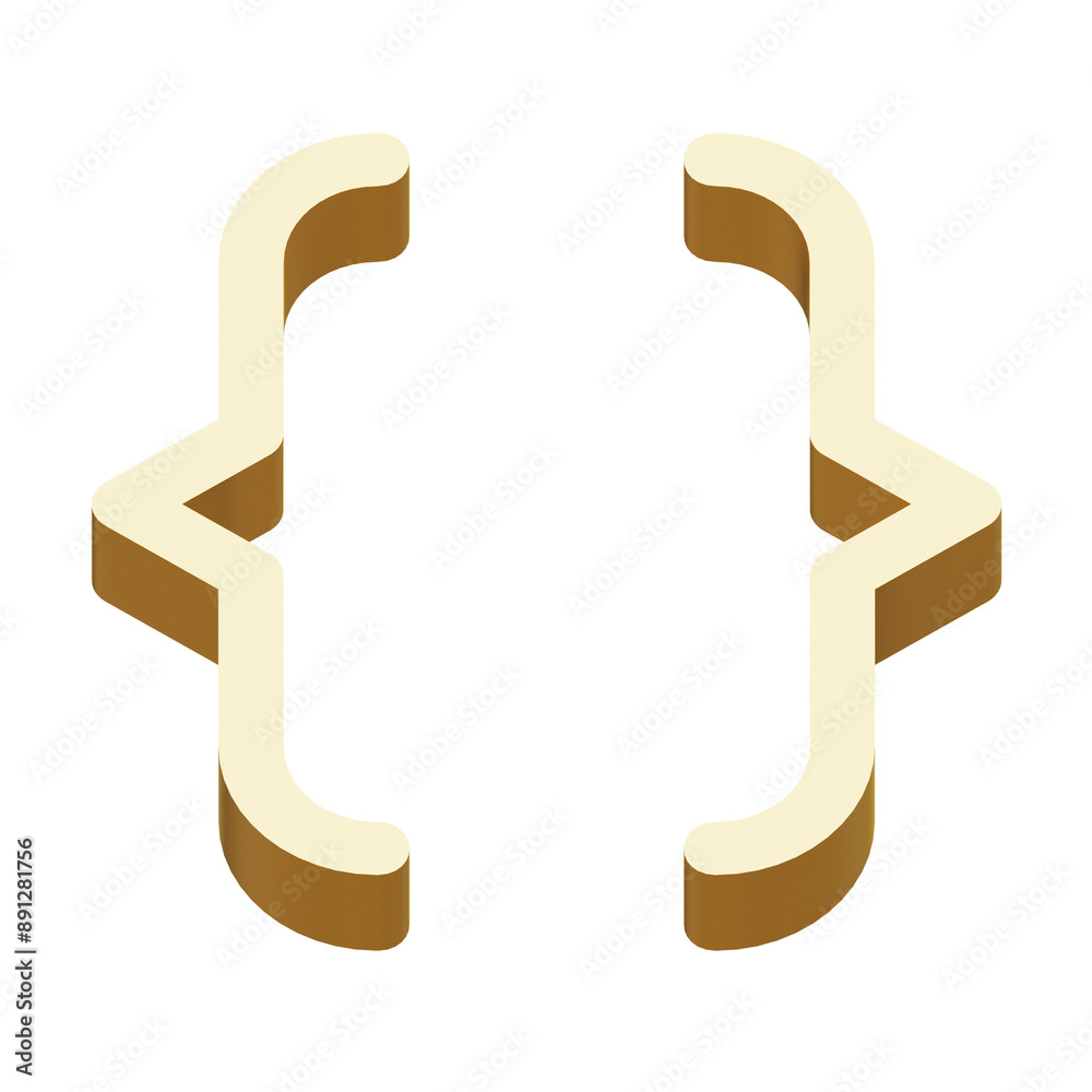 brackets 3d, 3d icon, 3d illustration, style, render, rendering ...