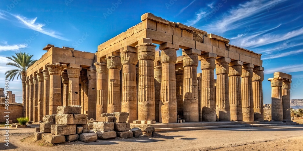 Ancient Egyptian temple complex in Luxor with impressive columns and ...