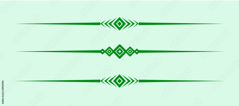 divider line green horizontal vector isolated for border of text ...
