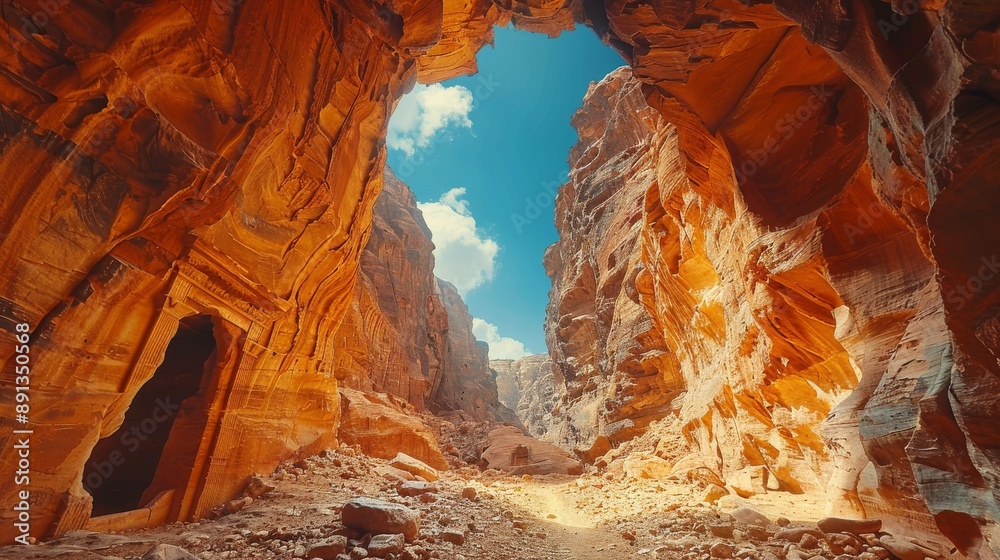 Petra, Jordan An ancient city carved into rose red cliffs, known for ...