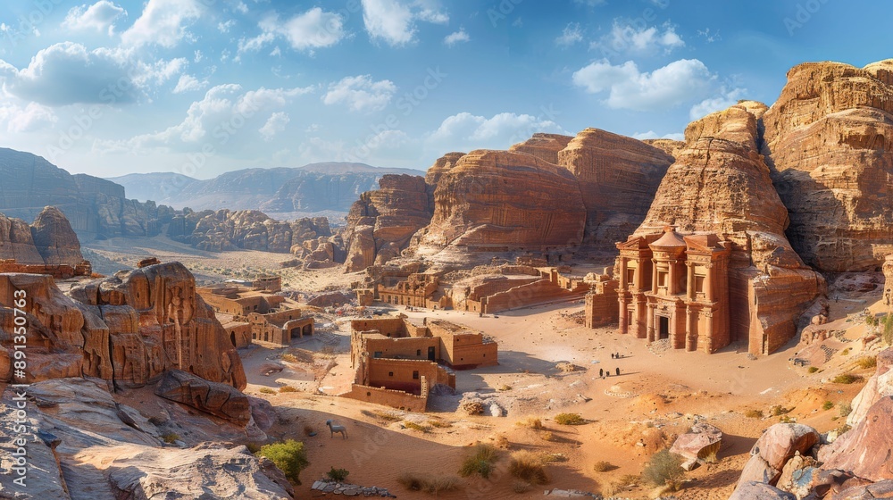 Petra, Jordan An ancient city carved into rose red cliffs, known for ...