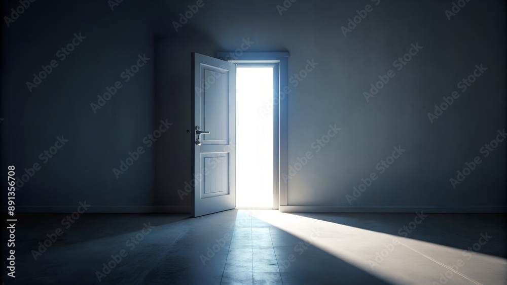 Bright light shining through open door into dark room Stock Photo ...