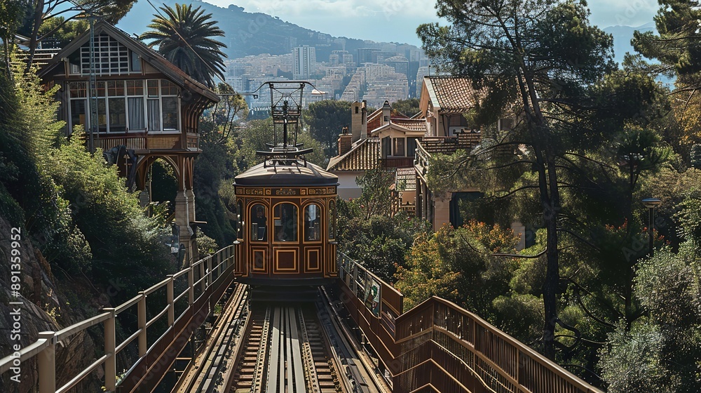 Funicular Railway System with Scenic Views, Showcasing the Unique ...