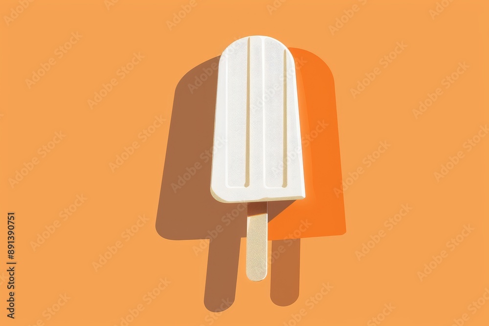 Varying popsicles on an orange background. Flat lay of ice creams in ...