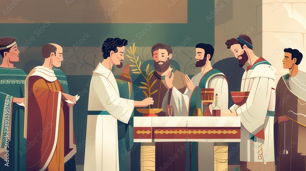 Biblical Illustration of Holy Anointing and Aaron's Ordination in ...