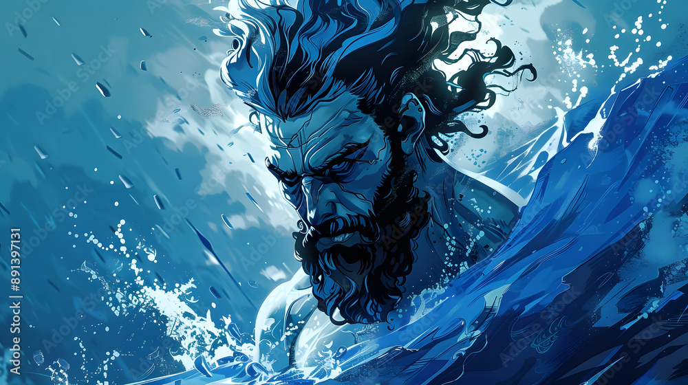 Ilustrace „Greek god Poseidon illustration, Poseidon Olympians in ...