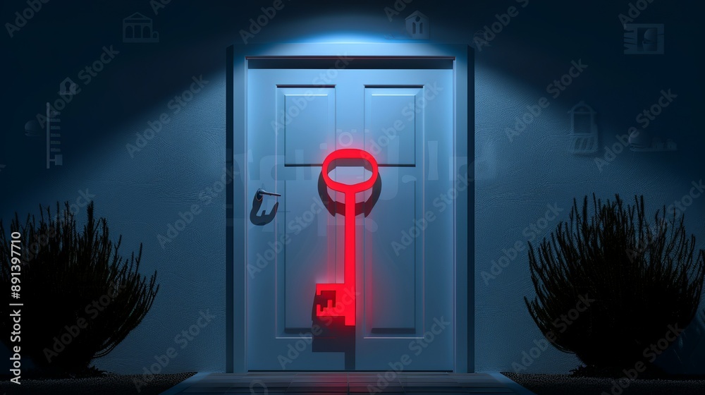 Skeleton key unlocking a hidden door in a haunted mansion, secrets ...