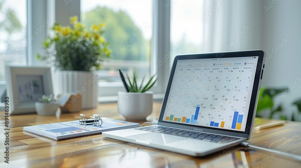 Professional using a cloud-based app to organize tasks, with a vintage ...